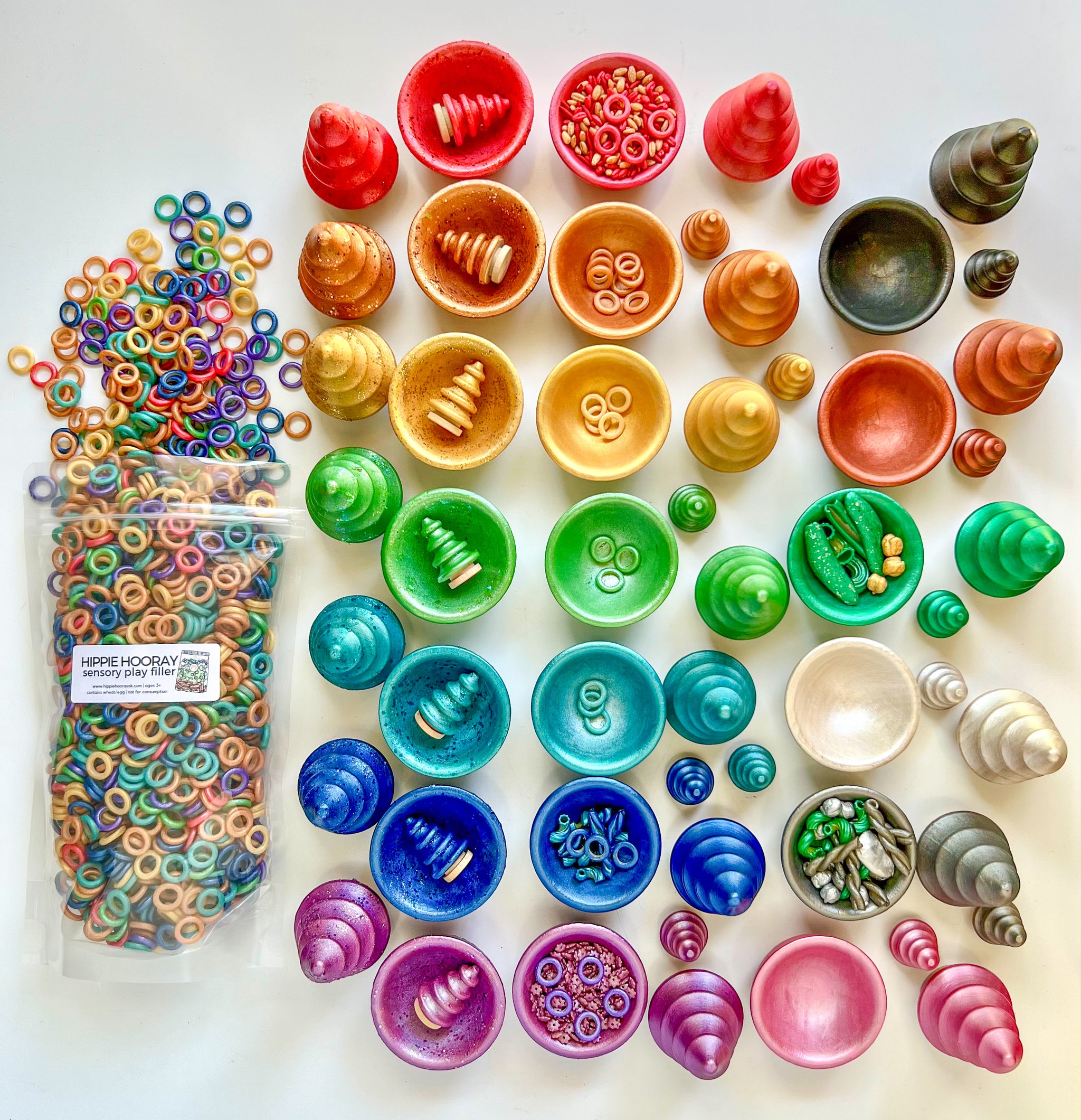 Ring Around the Rainbow Sensory Bin Filler – Hippie Hooray Sensory Play