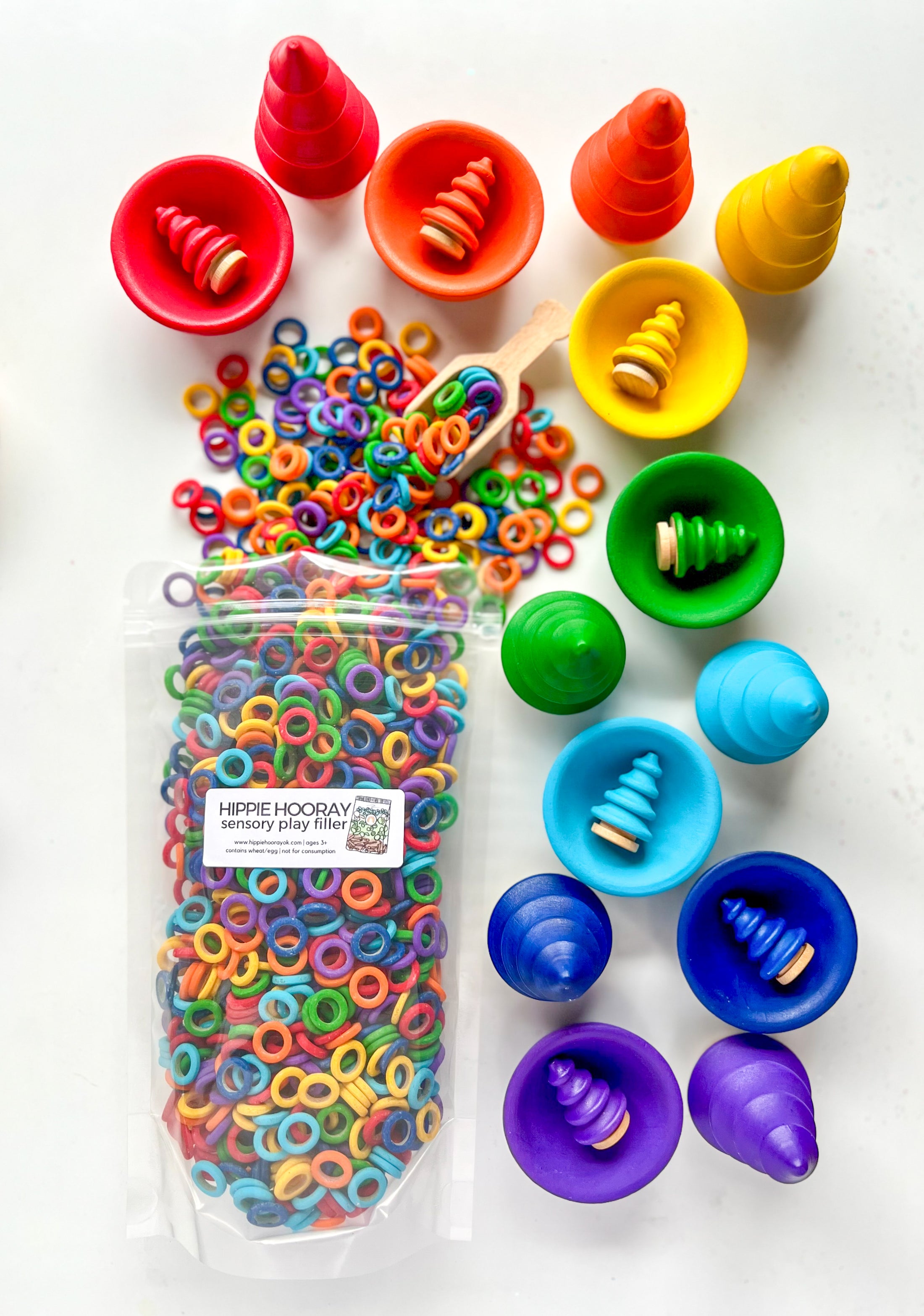 Ring Around the Rainbow Sensory Bin Filler – Hippie Hooray Sensory Play